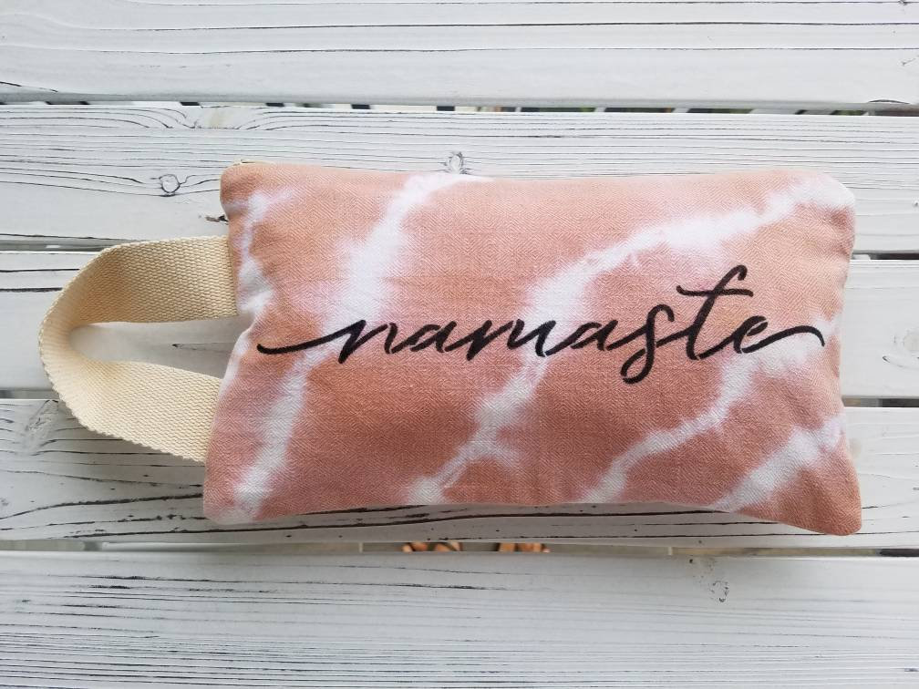 Wristlet, Namaste Boho Blush Tan Tie Dye Wristlet, Clutch, Purse. on Luulla
