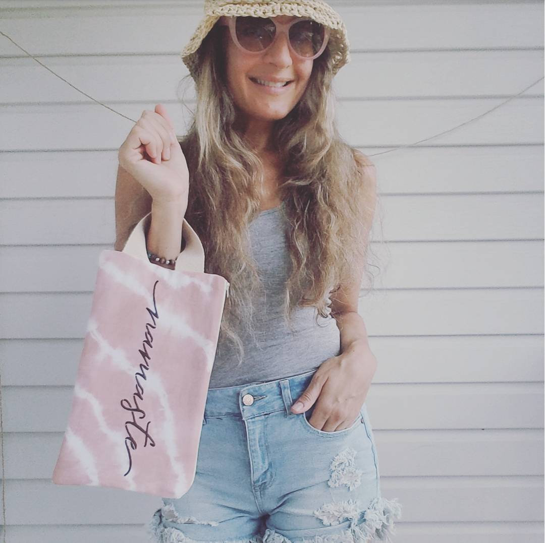 Wristlet, Namaste Boho Blush Tan Tie Dye Wristlet, Clutch, Purse. on Luulla