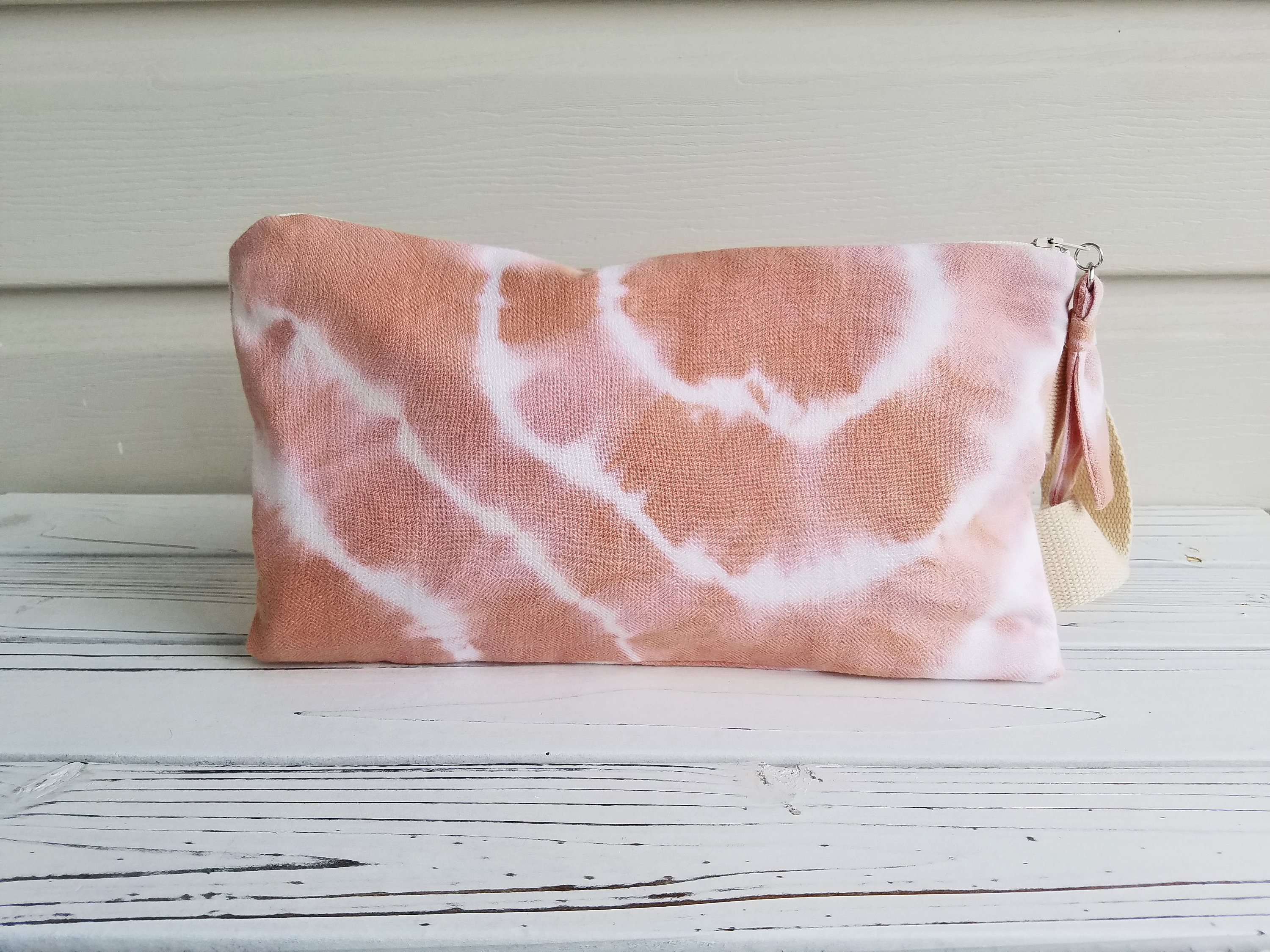 Wristlet, Namaste Boho Blush Tan Tie Dye Wristlet, Clutch, Purse. on Luulla
